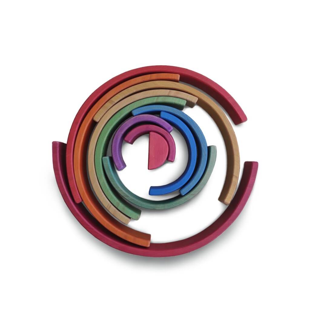 Curvy stacking blocks (12 pieces | Rainbow) - AlwahWDusur Toys ألعاب ...