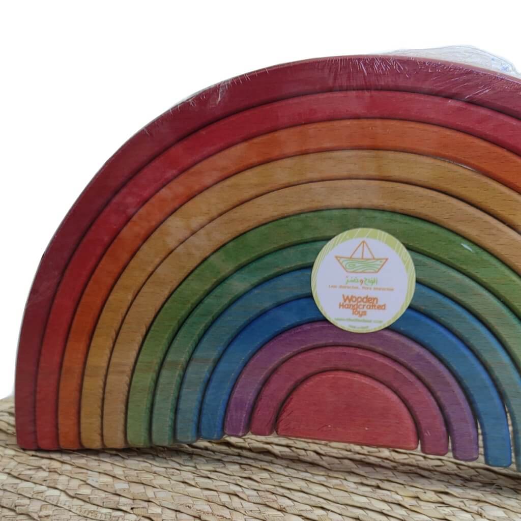 Curvy stacking blocks (12 pieces | Rainbow) - AlwahWDusur Toys ألعاب ...