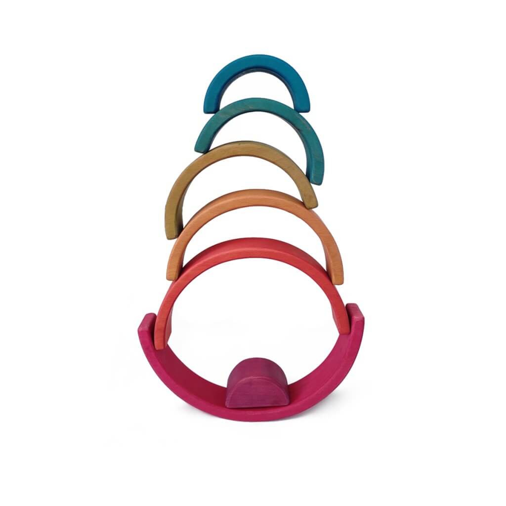 Curvy stacking blocks (7 pieces | Rainbow) - AlwahWDusur Toys ألعاب ...
