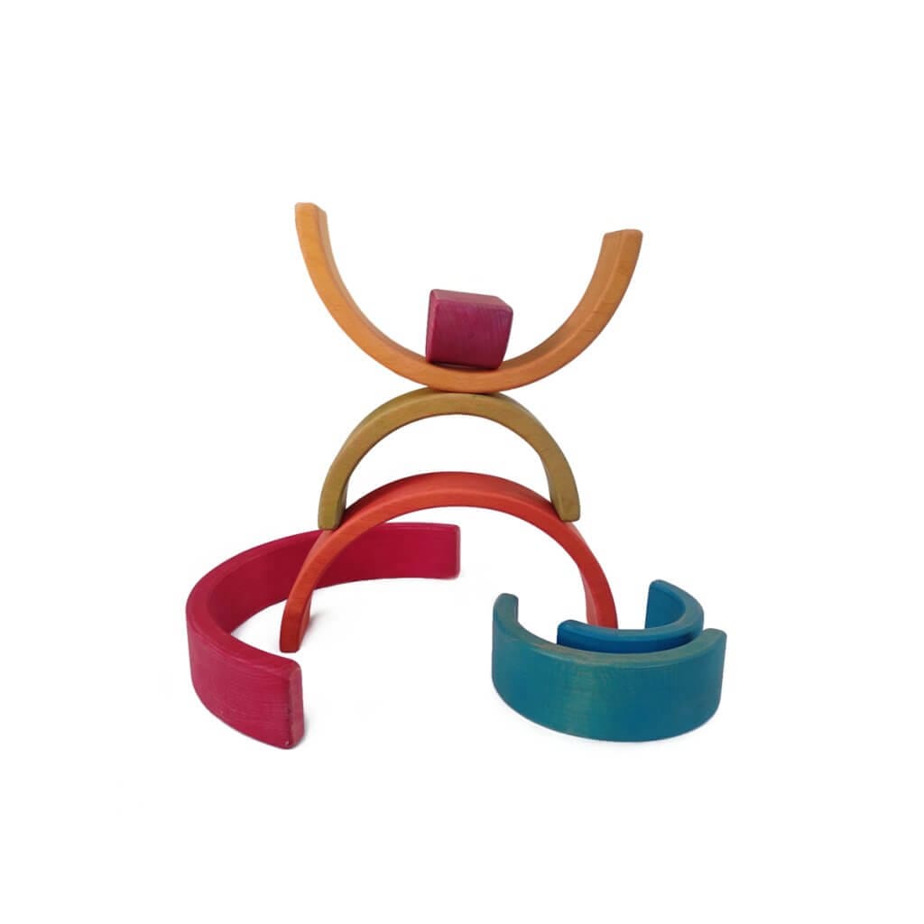 Curvy stacking blocks (7 pieces | Rainbow) - AlwahWDusur Toys ألعاب ...