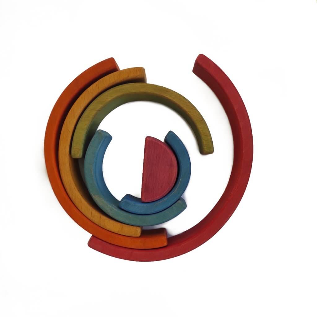 Curvy stacking blocks (7 pieces | Rainbow) - AlwahWDusur Toys ألعاب ...